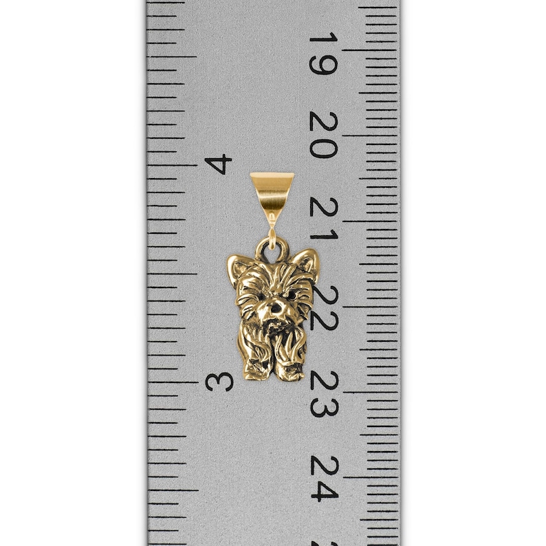Yorkie Pendant in 14K Solid Gold - Etsy