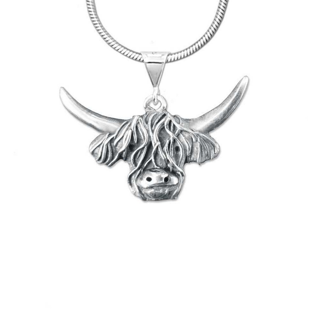 Sterling Silver Highland Cow Pendant Heilan Coo Gifts Farm Animal ...