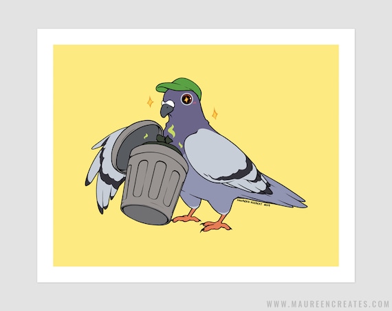 Trash Pigeon Art Print | Etsy