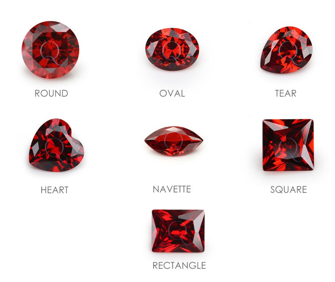 Round Red Cubic Zirconia Brilliant Cut Loose Gemstones CZ | Etsy