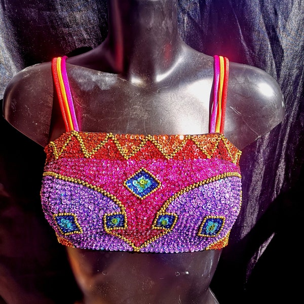 Rainbow Sequin Top - Etsy