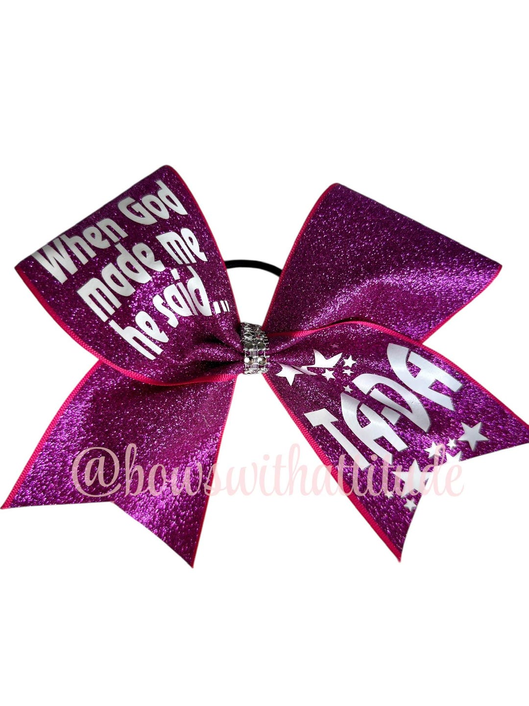 CUSTOM - 3" Wide Luxury Cheer Bow - When God Made Me He Said, TA-DA! - Etsy