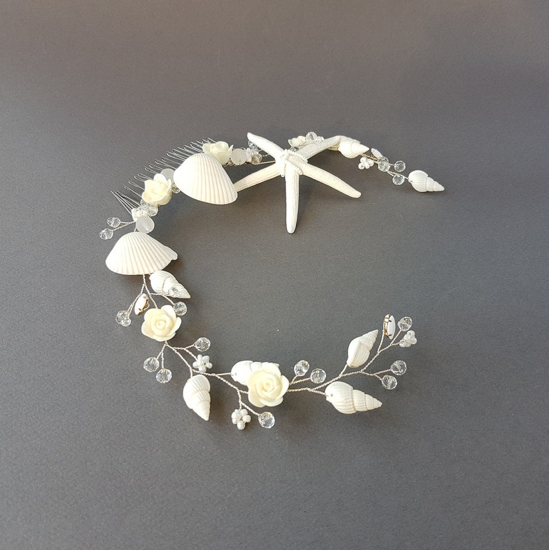 Shell Starfish Hair Comb SeaShell Hair Headpiece Beach | Etsy