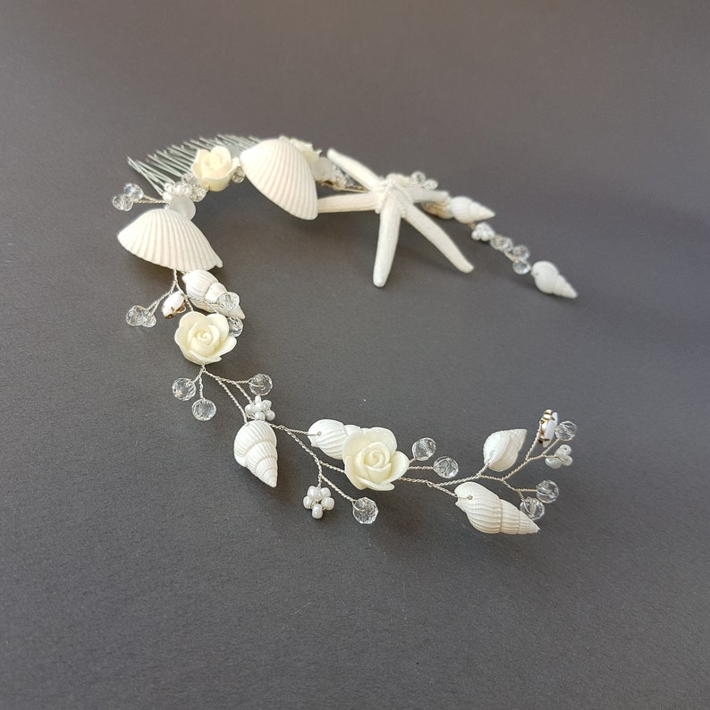Shell Starfish Hair Comb SeaShell Hair Headpiece Beach | Etsy