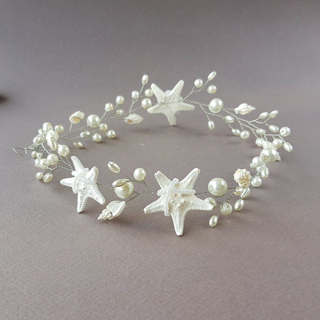 Wedding Hair Vine Starfish Hair Vine Shell Hair Vine Beach - Etsy