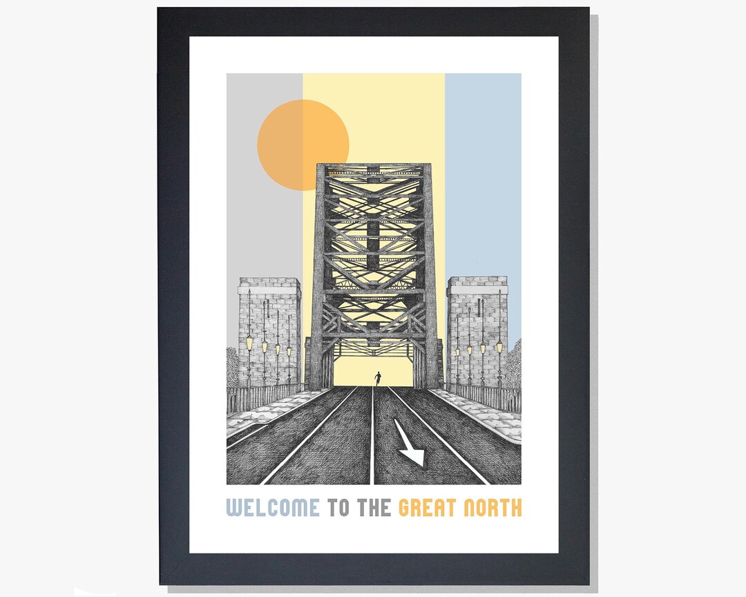 Welcome to the Great North Print - Hand Drawn Design - Travel Print ...