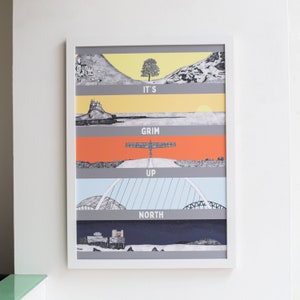 It's Grim up North Print – Hand Drawn Newcastle & Northumberland Art ...
