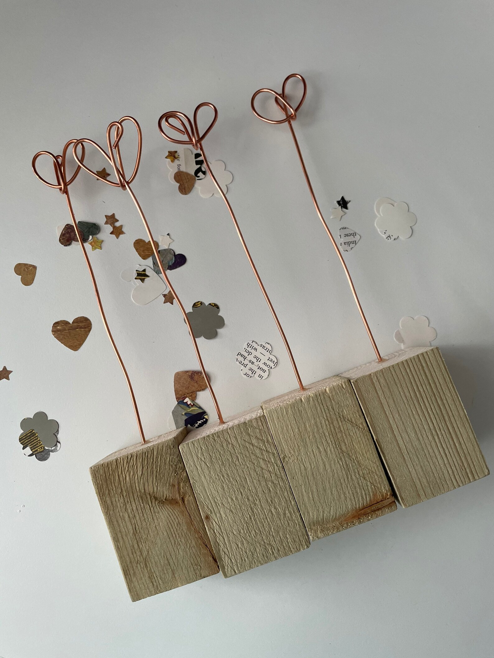 Wedding Table Number Stands HANDMADE Wood/wire Place - Etsy UK