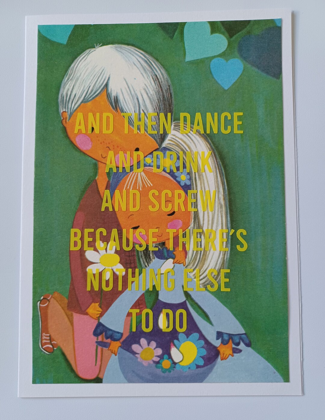 Blank Card/ Art Vintage Illustration Pulp, Fleetwood Mac, Alanis Song ...