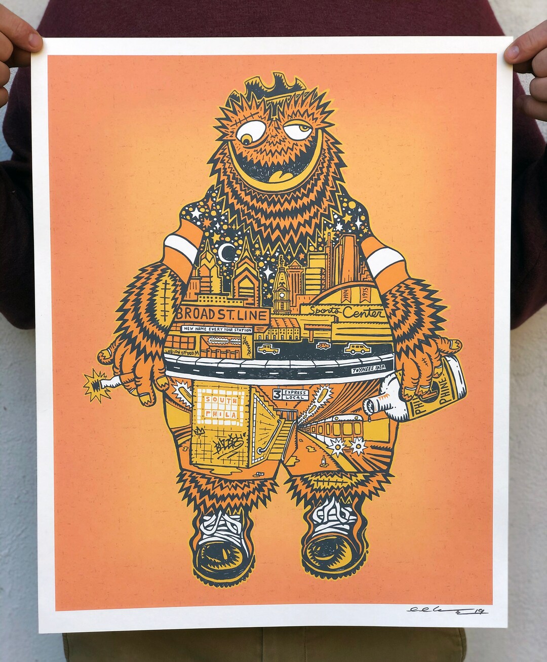 Philadelphia TRUE GRIT PRINT 16x20 -- Paul Carpenter Art - Etsy