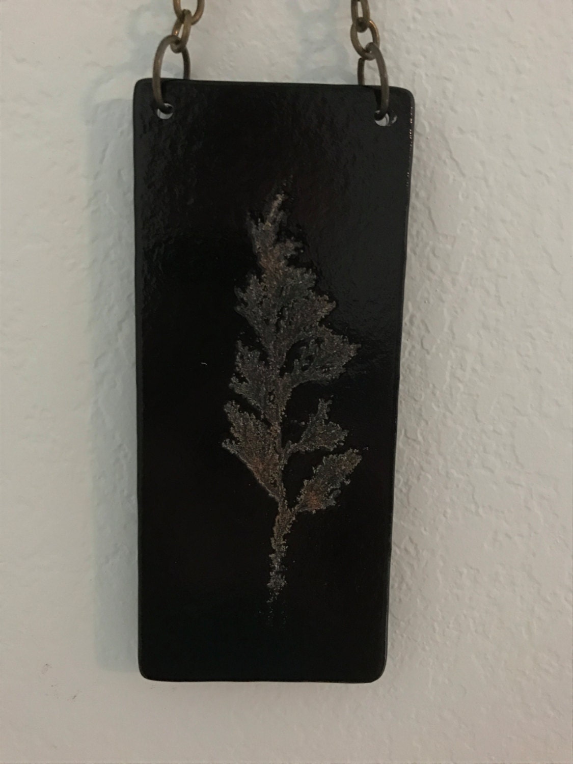 Fused Glass Fossil Vitra Leaf Tile Wall Hanging - Etsy