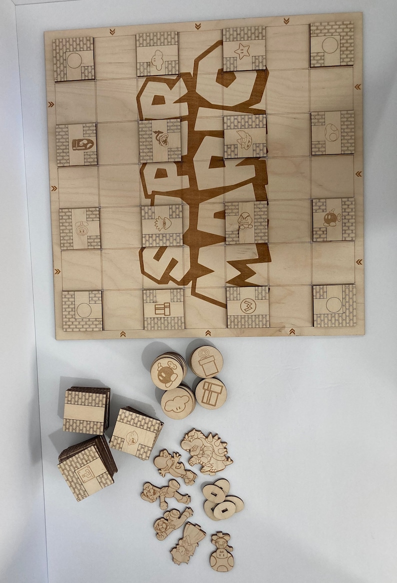 Laser Cut Wooden Game Board, Custom Maze Labyrinth-style Tile Game ...