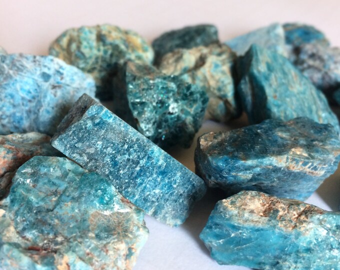 Raw Apatite Mineral Specimen, Blue Green Stone, Natural Gemstone, Aura ...