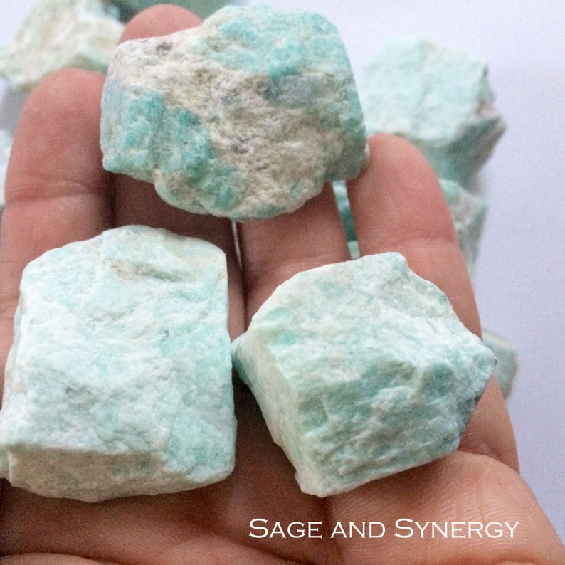 Raw Amazonite Stone Light Aqua Crystals Blue Rough Gemstone | Etsy