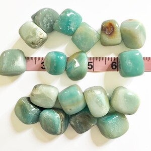 Medium Tumbled Amazonite Crystal, Blue Green Healing Stones, Crystals for Anxiety, Heart and ...