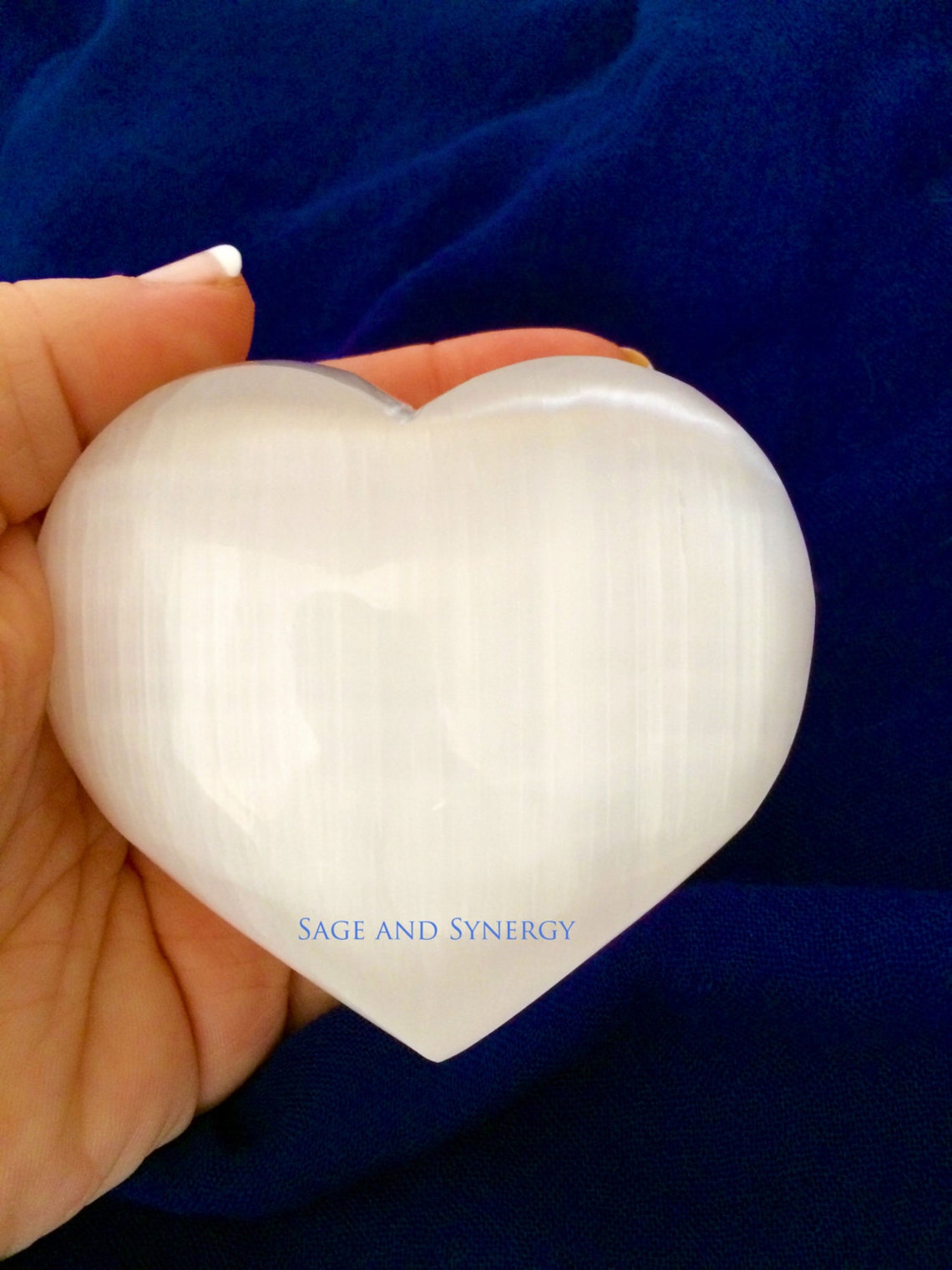 Selenite Hearts Palm Stone Specimen Reiki Crystal Healing - Etsy