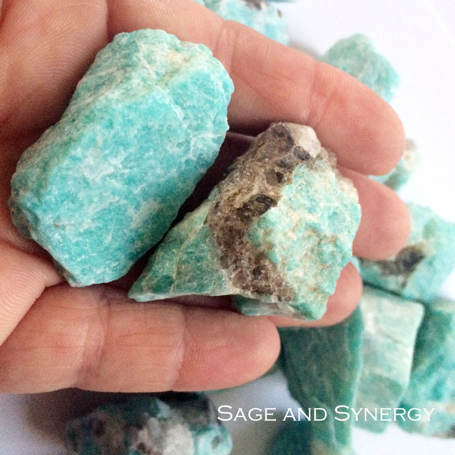 Raw Amazonite Mineral Specimen Blue Lapidary Gemstones | Etsy