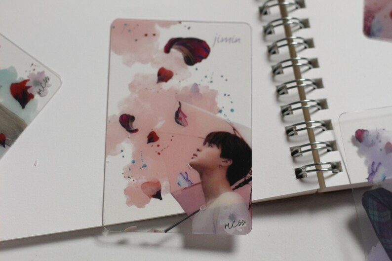 BTS Photocards Pastel Watercolor Clear Cards | Etsy