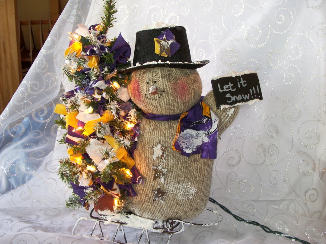 Minnesota Vikings Snowman on a Sled - Etsy