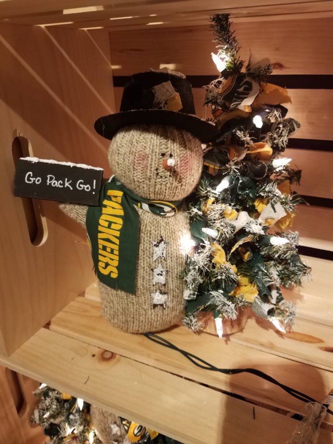 Green Bay Packer Snowman "go Pack Go" - Etsy
