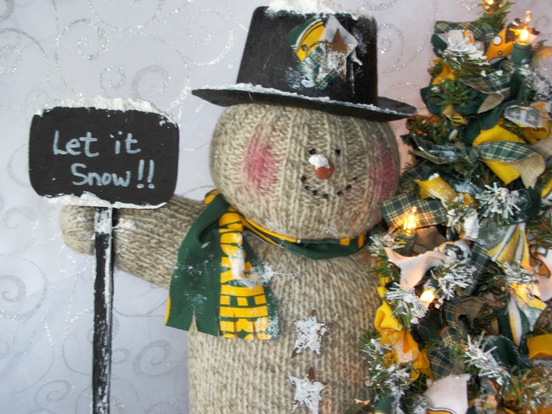 Green Bay Packers Snowman "let It Snow" - Etsy