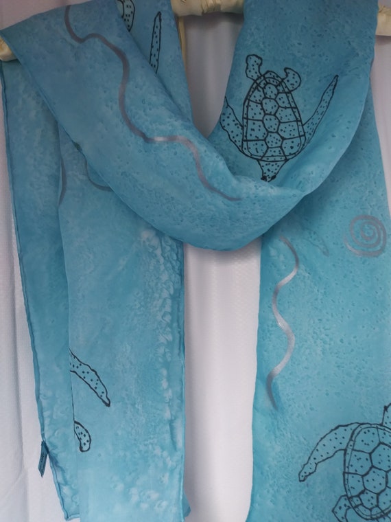 Hawaiian Silk Sea Turtle Scarf - Etsy