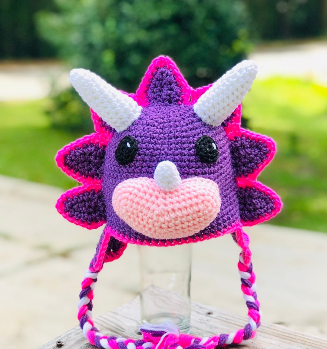 Crochet Dinosaur Hat. Crochet Triceratopshat. Dinosaur Hat. - Etsy