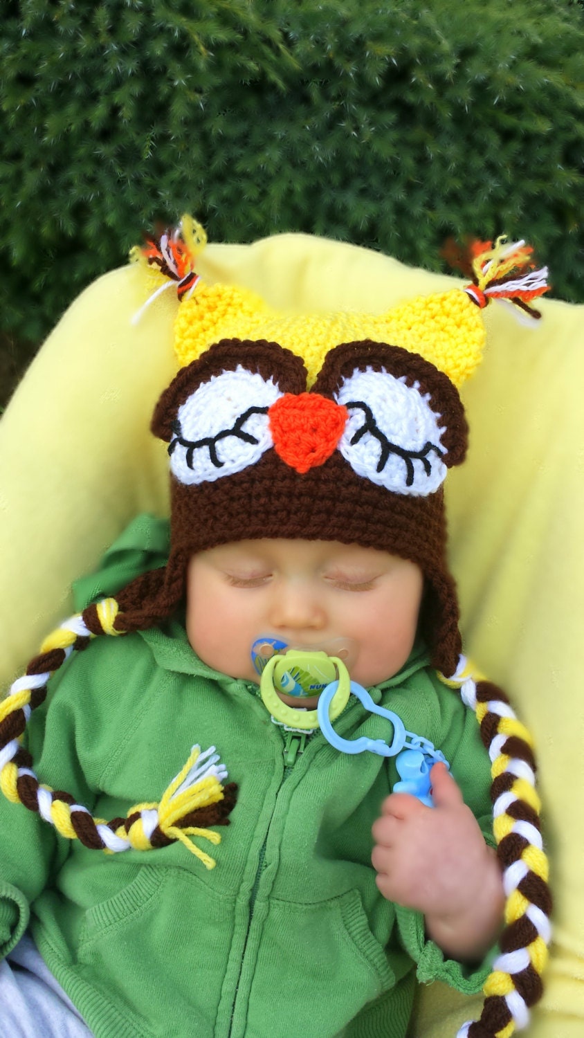 Crochet Owl Hat | Handmade Beanie | Made to Order. - Etsy