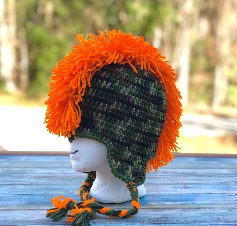 Crochet Mohawk Hat. Handmade Mohawk Hat.birthday Gift. Winter Hat. Fun ...