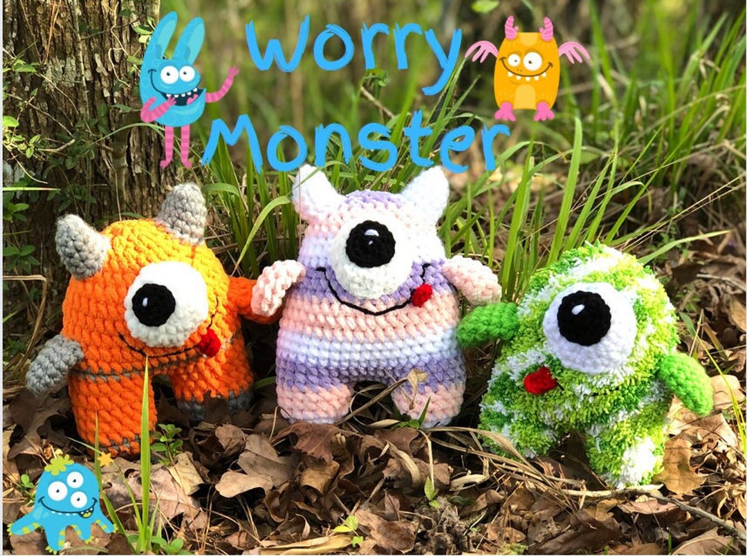 Crochet WORRY MOSTER, Worry/anxiety Monsters, Crocheted Toy, Worry ...