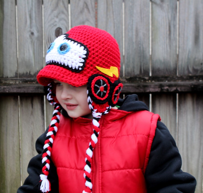 Crochet Race Car Hat | Handmade Beanie | Birthday Gift | Made to Order ...