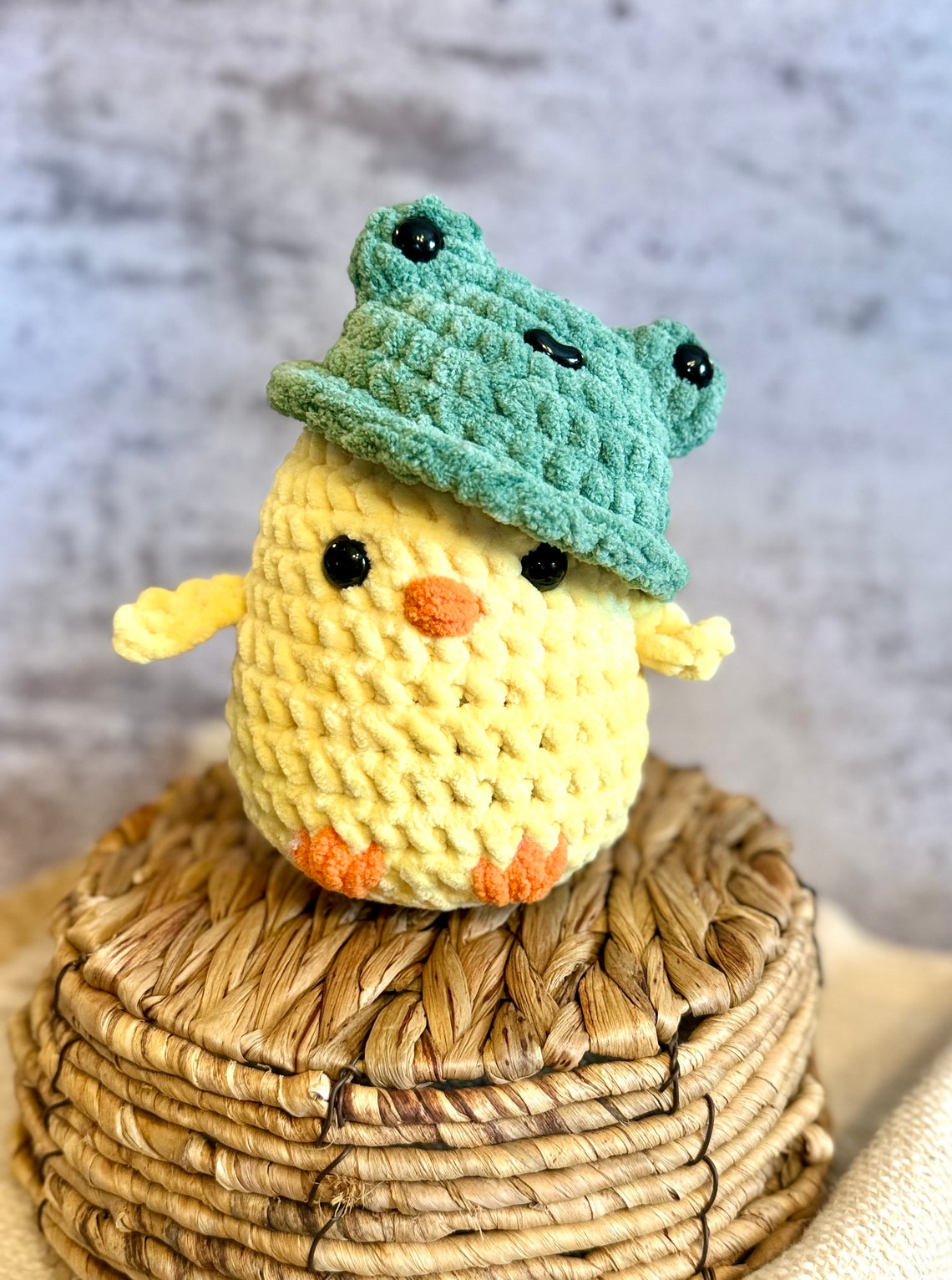 Crochet Chicken With Frog Hat | Stuffed Animals Plushies | Easter Chick ...