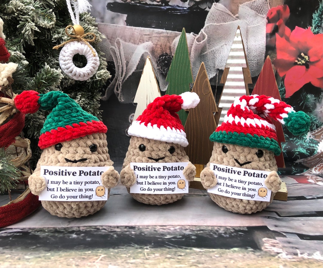 Crochet Positive Potato, Santa Crocheted Potato, Birthday Gift ...