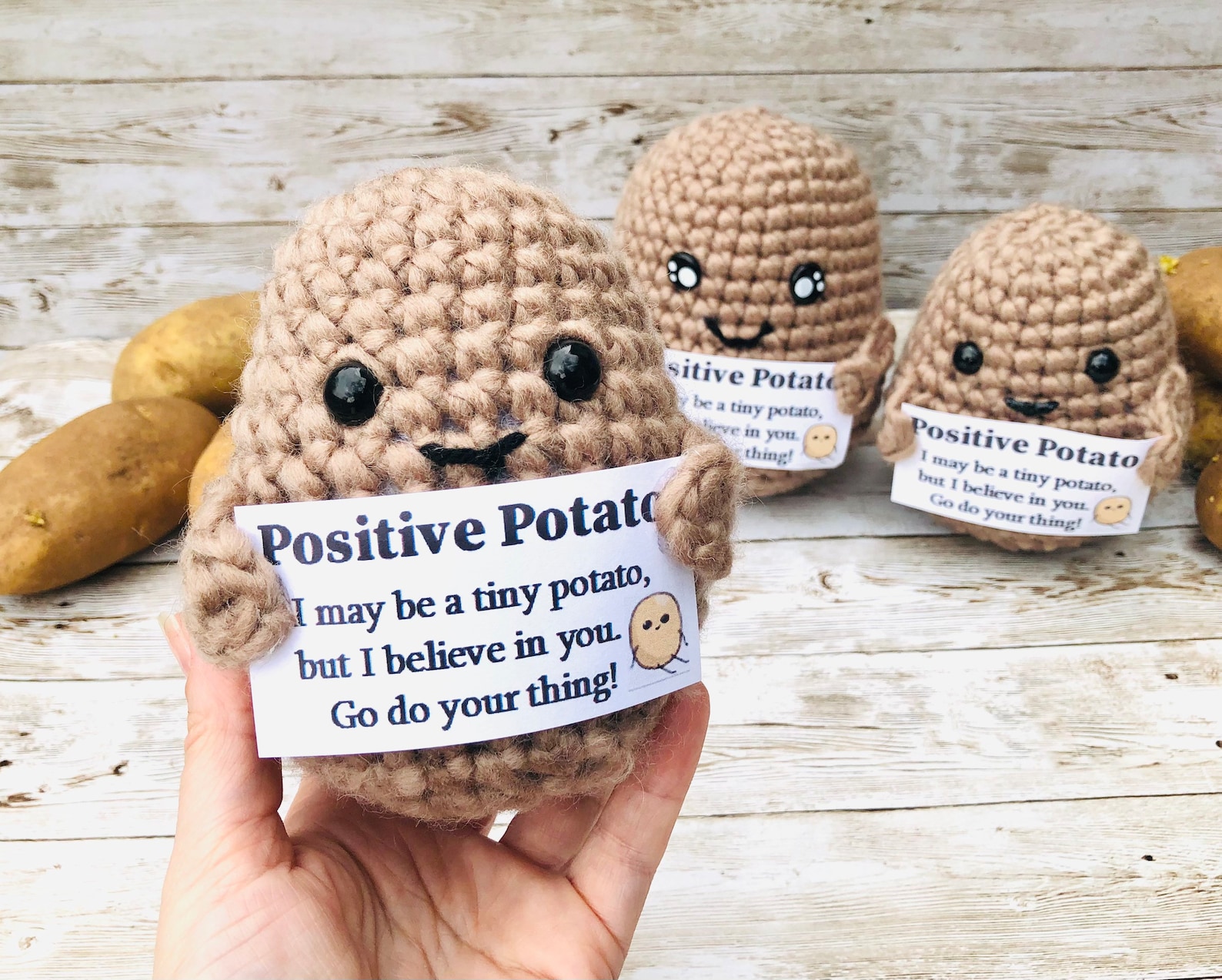 Crochet Positive Potato Crocheted Potato Birthday - Etsy