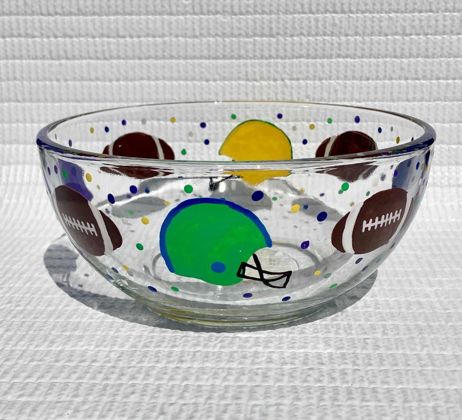 Hand Painted Football Helmet Glass Bowl: Sports Fan Gift 6 in X 3 In - Etsy