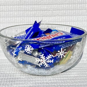Hand Painted Sparkling Snowflake Candy Bowl 6 in X 3 In, Snow Lover ...