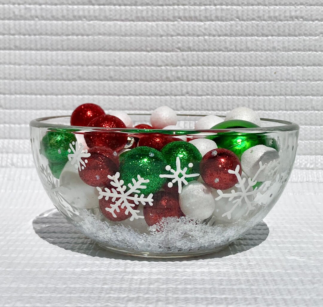 Hand Painted Sparkling Snowflake Candy Bowl 6 in X 3 In, Snow Lover ...