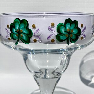 Margarita Glasses Hand Painted Shamrocks, St. Patricks Day, Irish Gifts ...