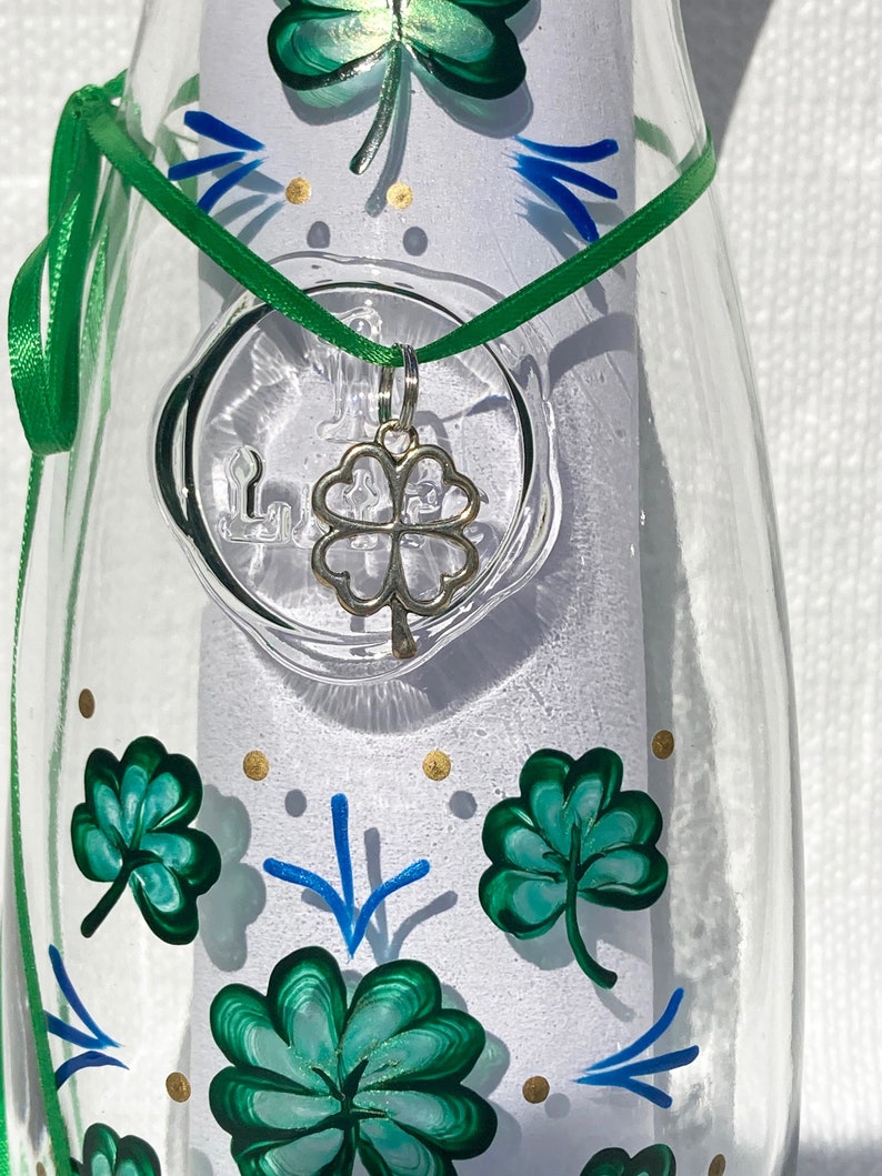 Carafe and Wine Glasses Hand Painted Emerald Green Shamrocks - Etsy