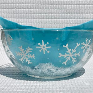 Hand Painted Sparkling Snowflake Candy Bowl 6 in X 3 In, Snow Lover ...