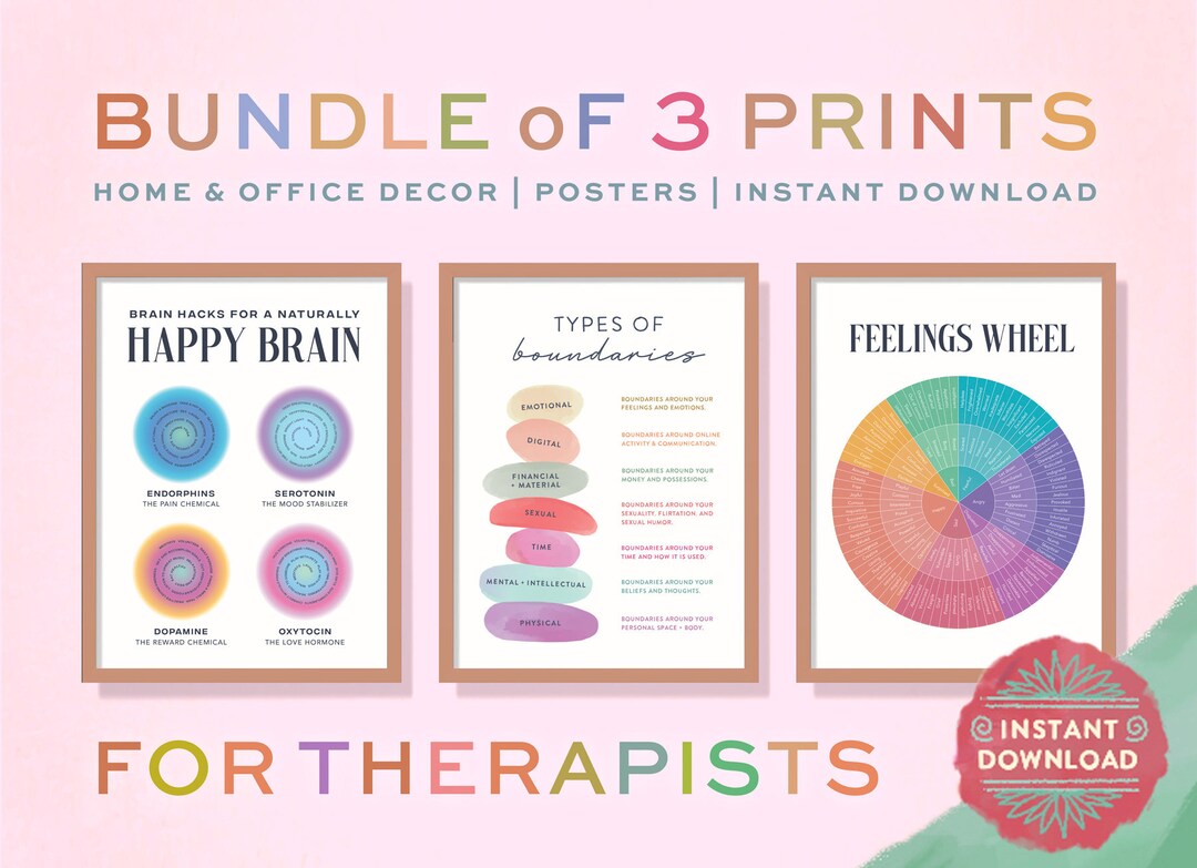 8 Therapist School Counselor Posters Office Decor Wall Art Prints ...