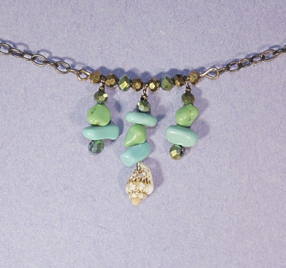 Turquoise Little Shell Necklace - Etsy