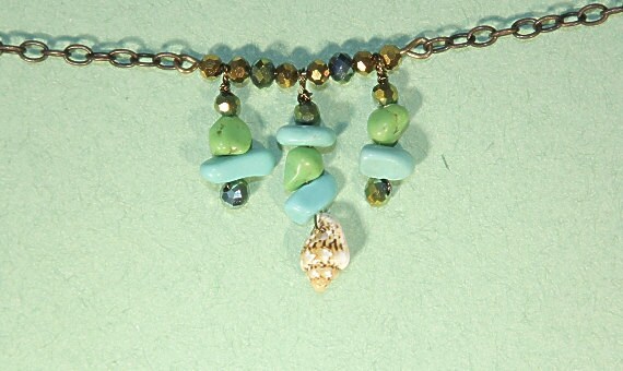 Turquoise Little Shell Necklace - Etsy