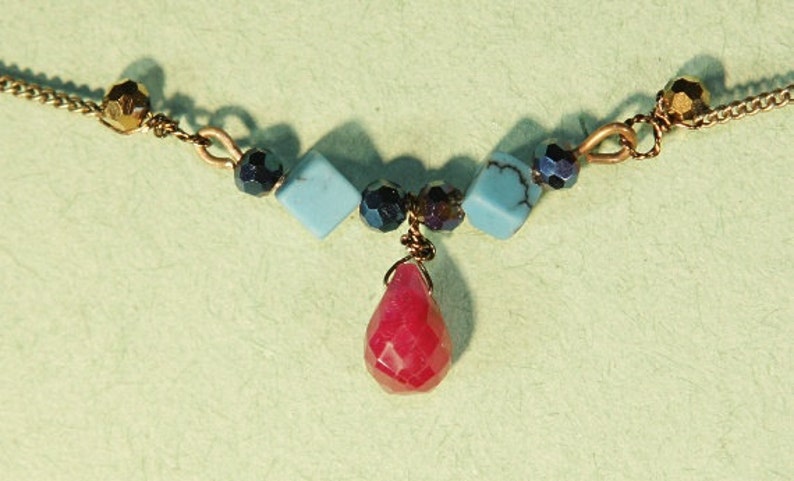 Ruby Turquoise Necklace - Etsy