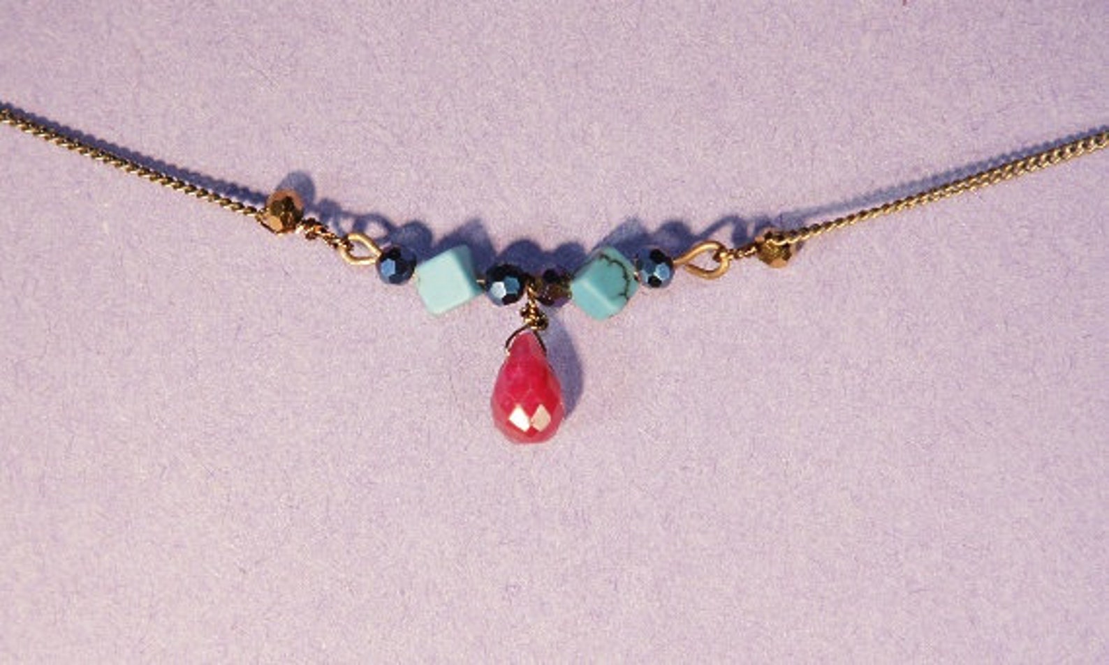 Ruby Turquoise Necklace - Etsy