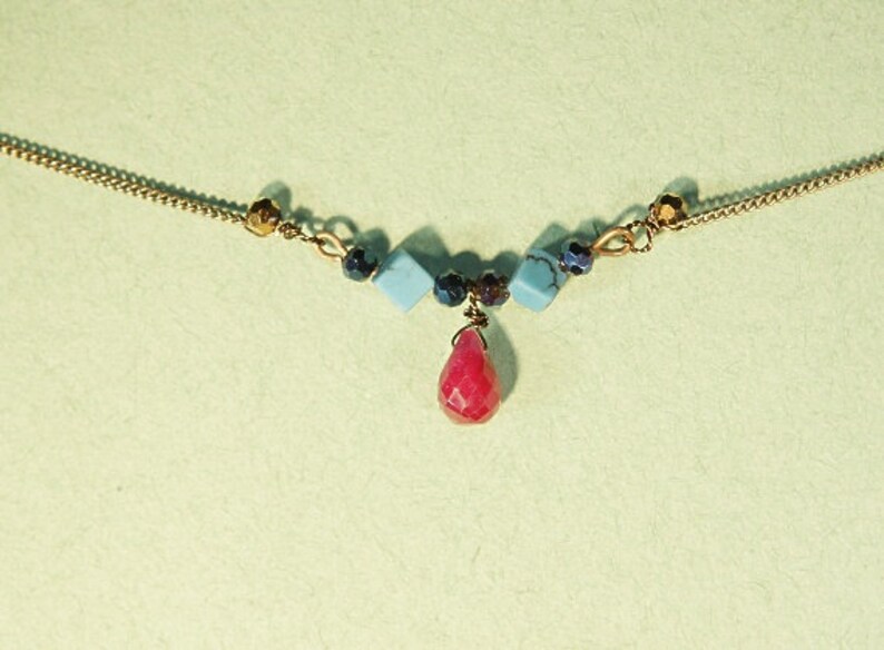 Ruby Turquoise Necklace - Etsy