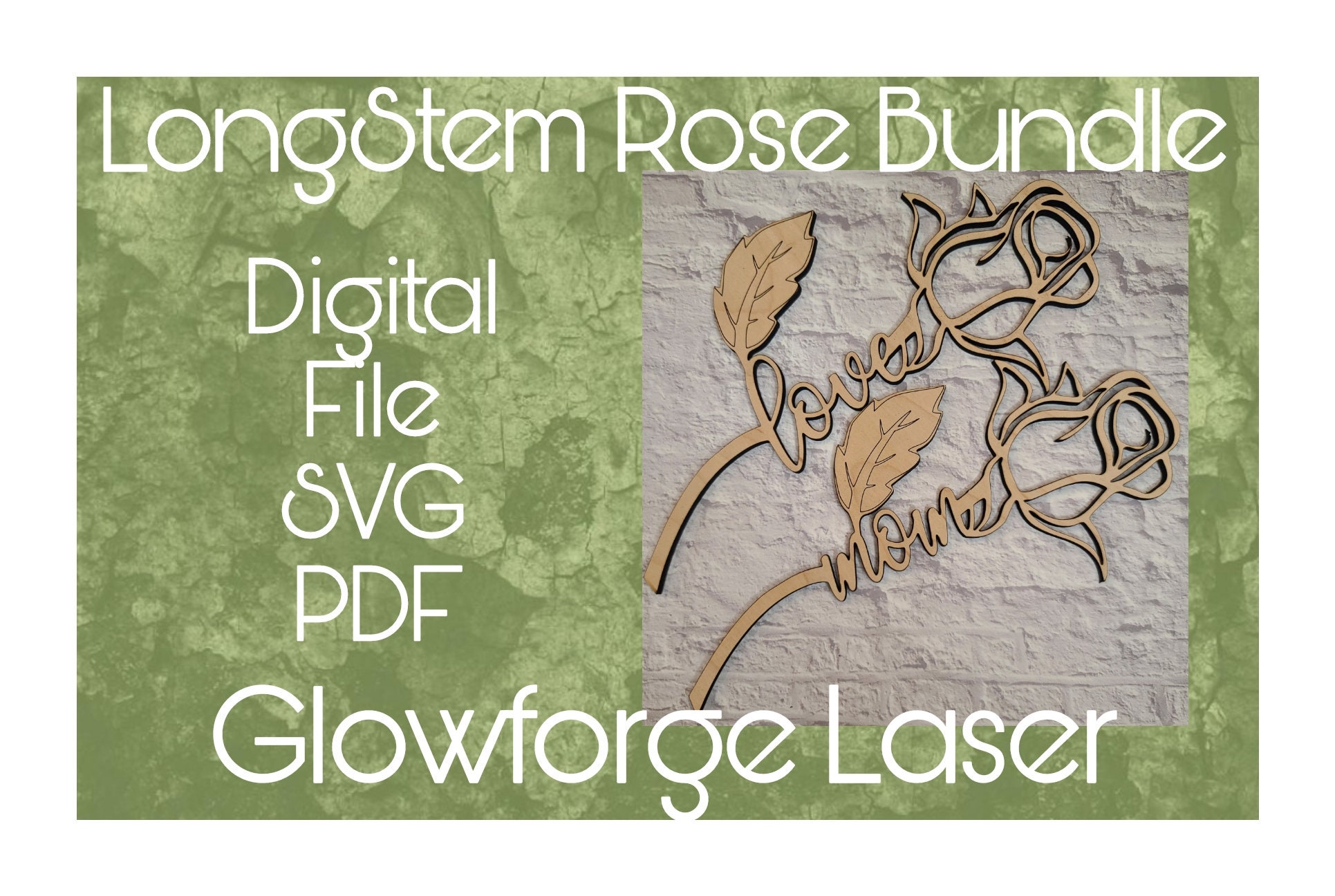 Long Stem Rose SVG File Customizable - Etsy Canada