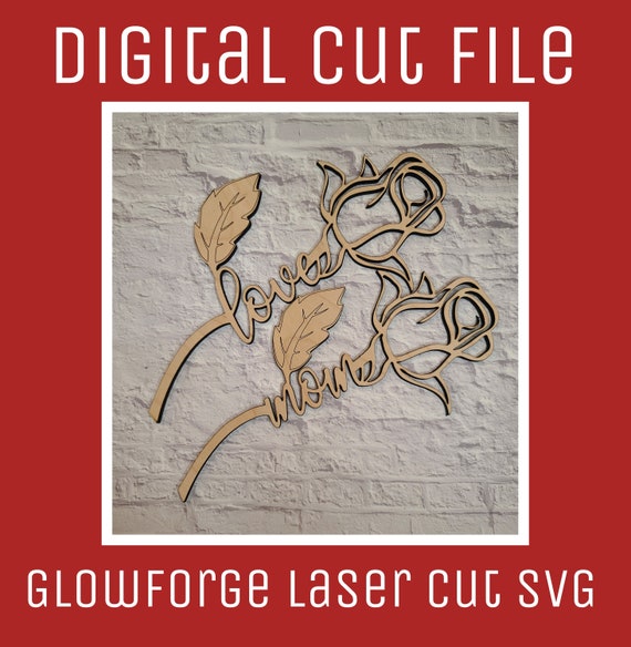 Long Stem Rose SVG File Customizable | Etsy Canada