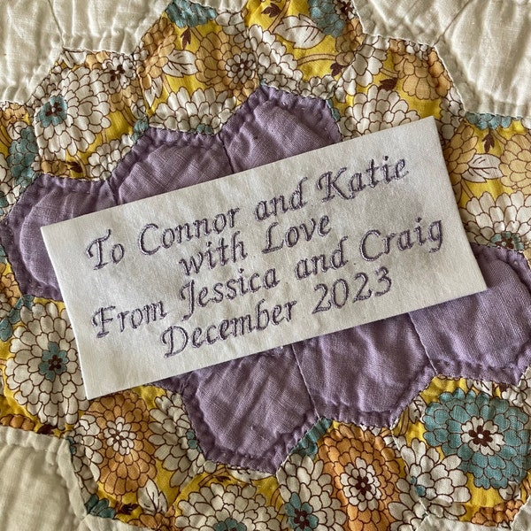 Machine Embroidered Quilt Label - Etsy