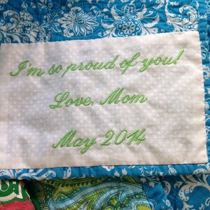 Machine Embroidered Personalized Quilt Label - Etsy